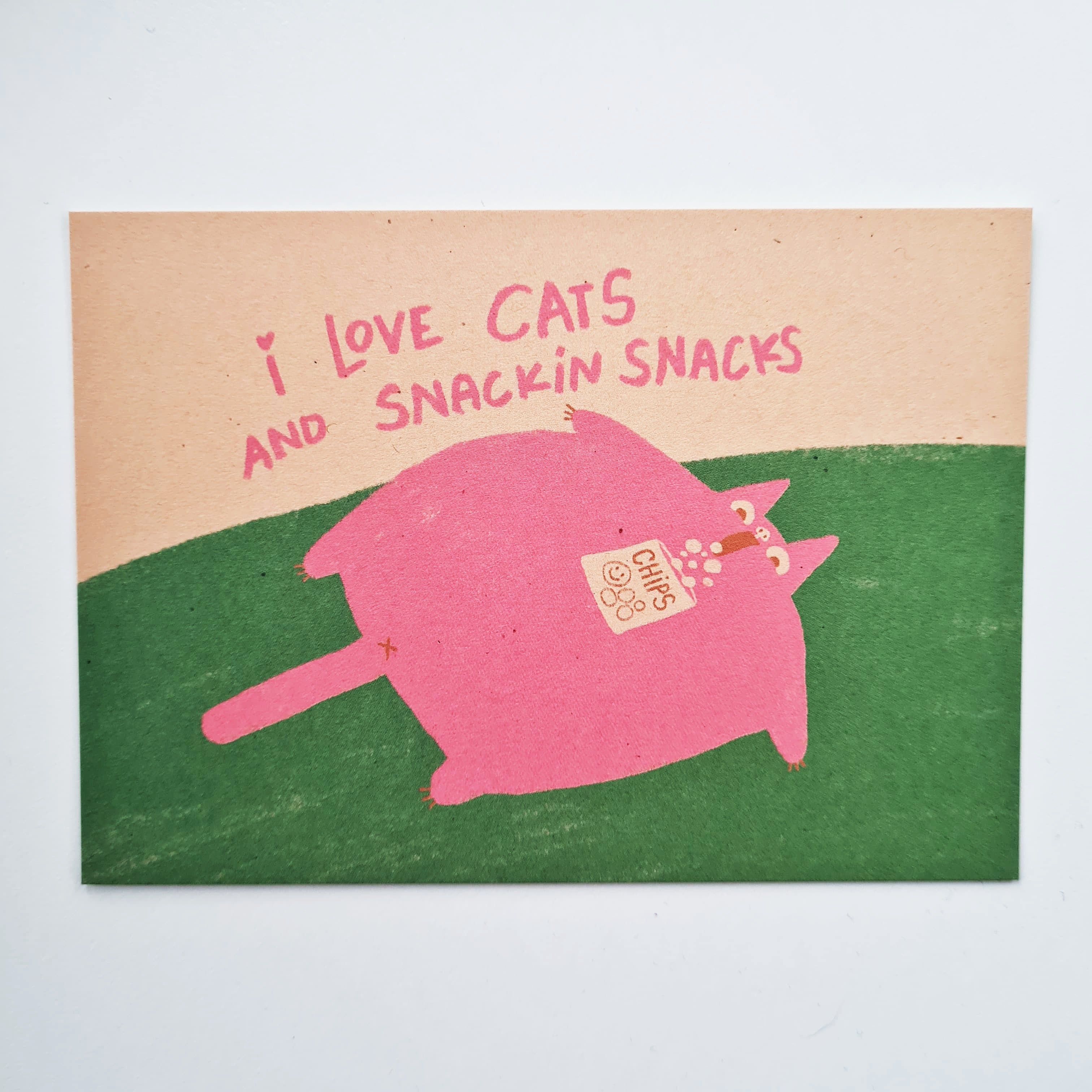 Cats & Snacks Postkarte von Slinga Illustration – Schmökerbox